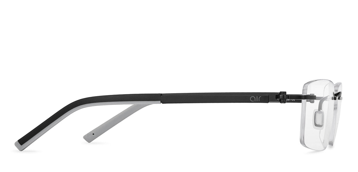 Black Rectangle Rimless Unisex Eyeglasses By Lenskart Air 200739