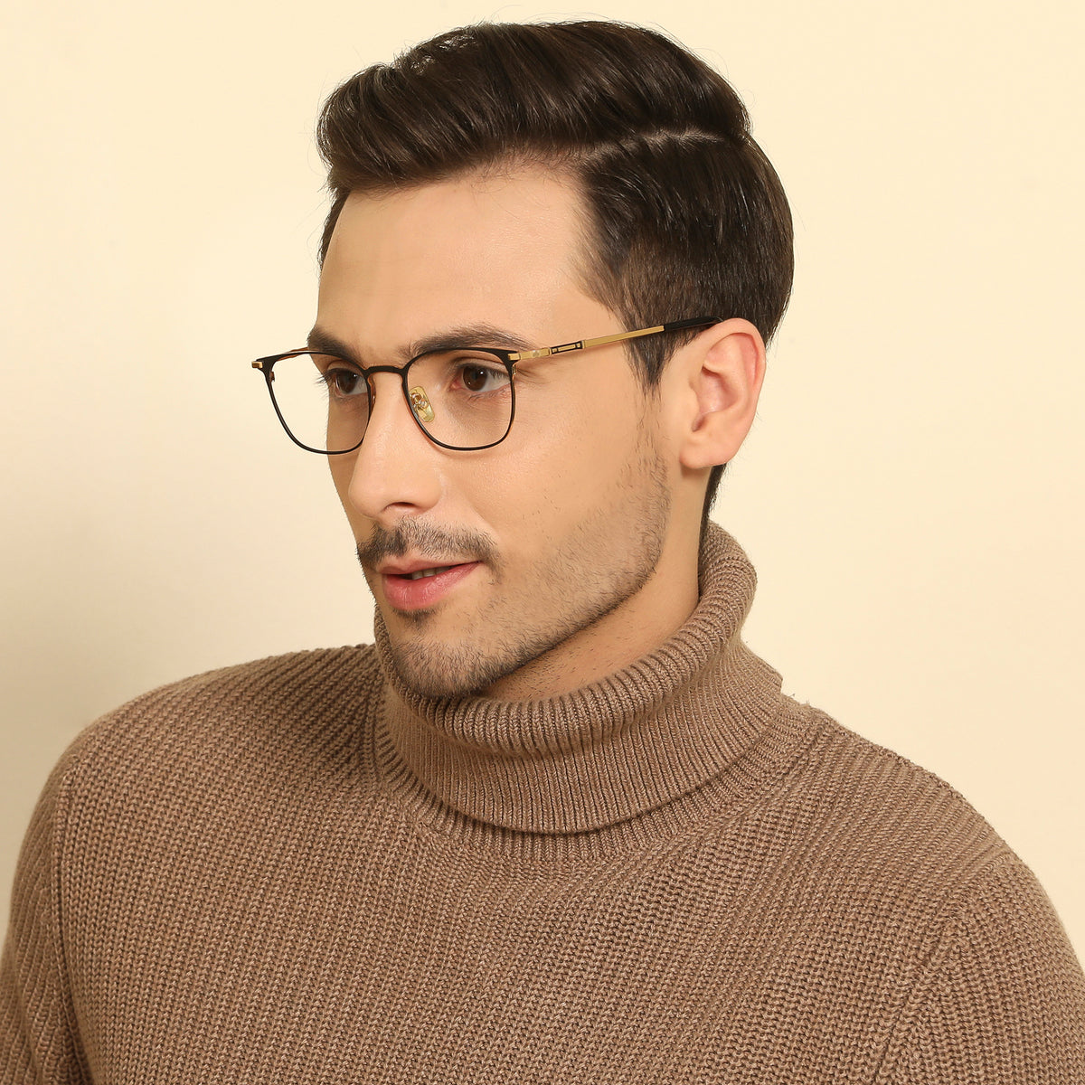 Gold Square Full Rim Unisex Eyeglasses By John Jacobs 131413 Lenskart