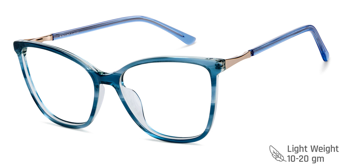 Blue Cat Eye Full Rim Women Eyeglasses By Vincent Chase 149388 Lenskart