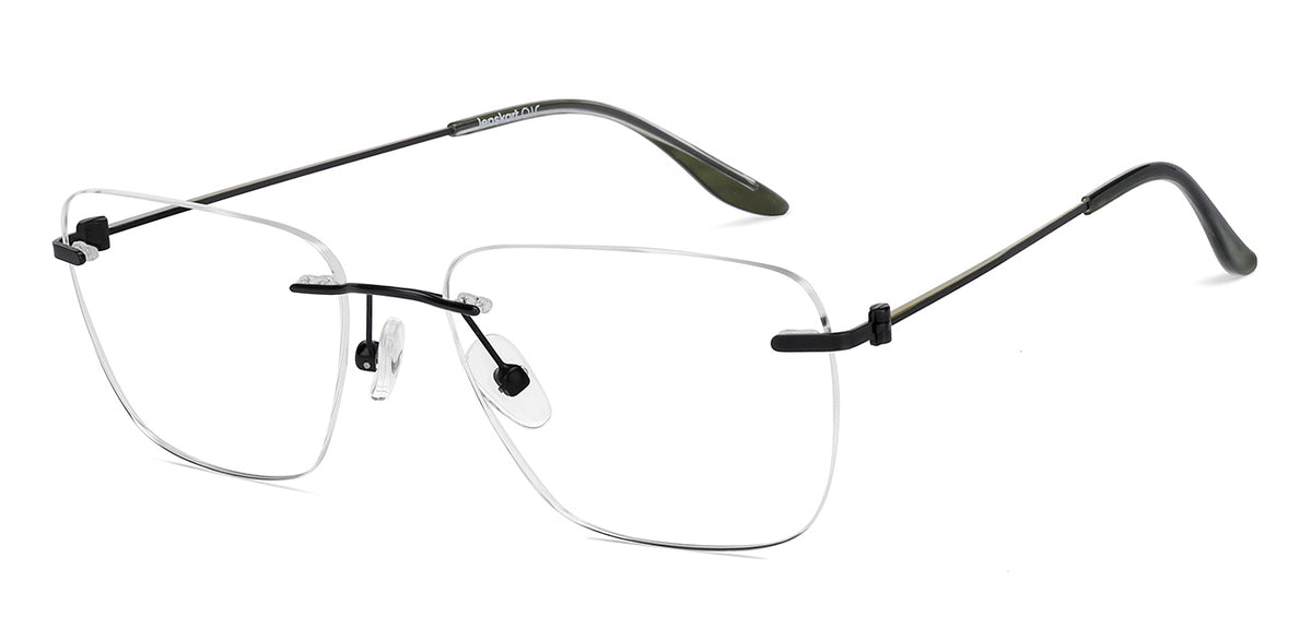 Black Rectangle Rimless Unisex Eyeglasses By Lenskart Air 222531