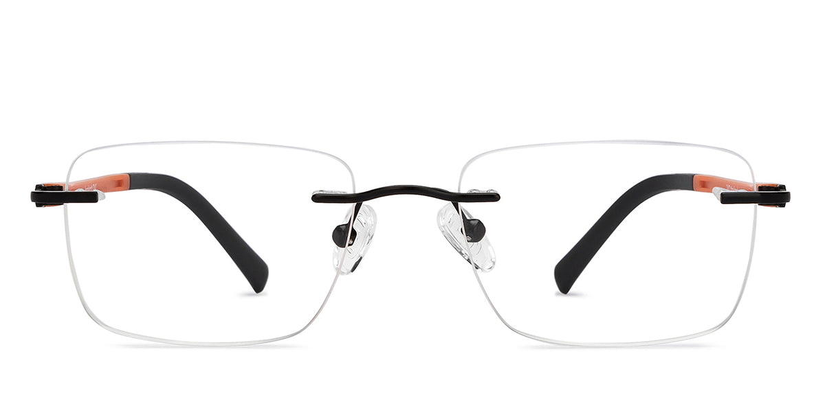 Black Rectangle Rimless Unisex Eyeglasses By Lenskart Air 200230