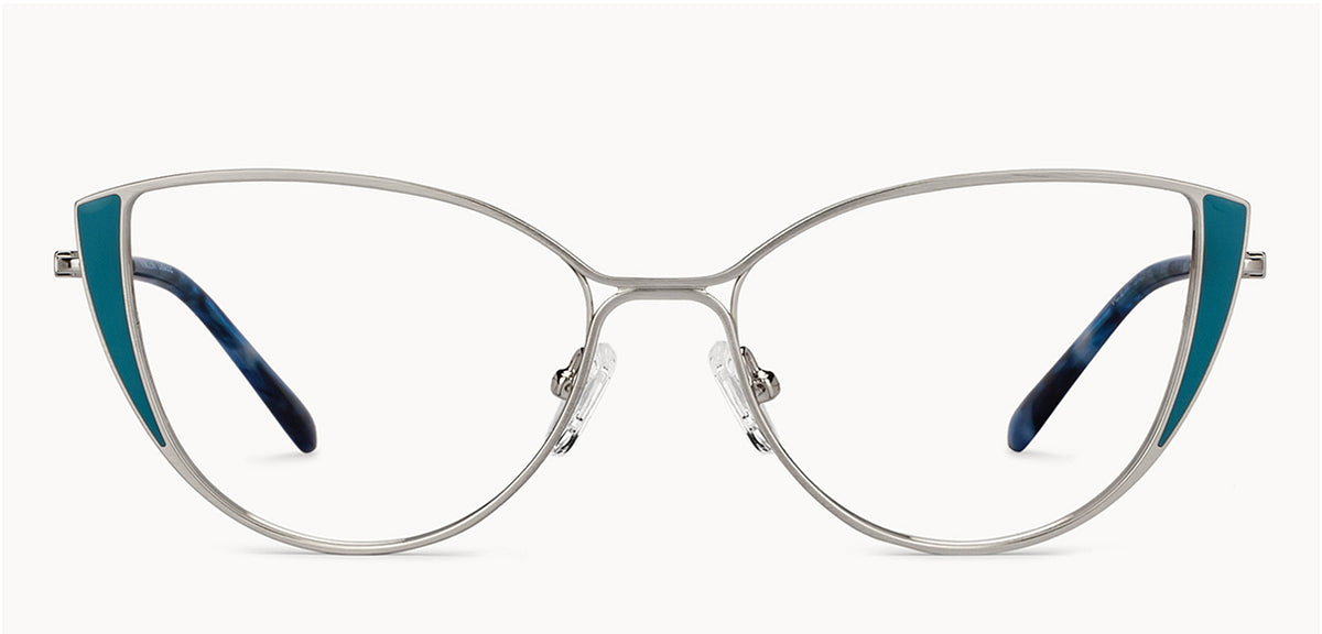 Silver Cat Eye Full Rim Women Eyeglasses By Vincent Chase 152830 Lenskart