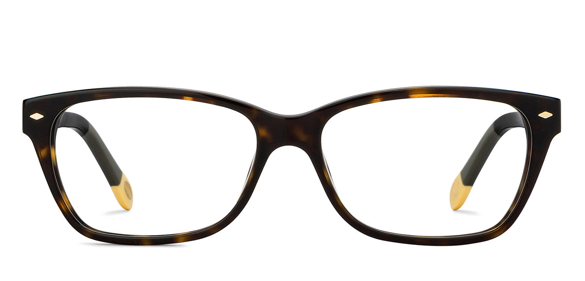 Tortoise Rectangle Full Rim Men Eyeglasses By Fossil 206621 Lenskart